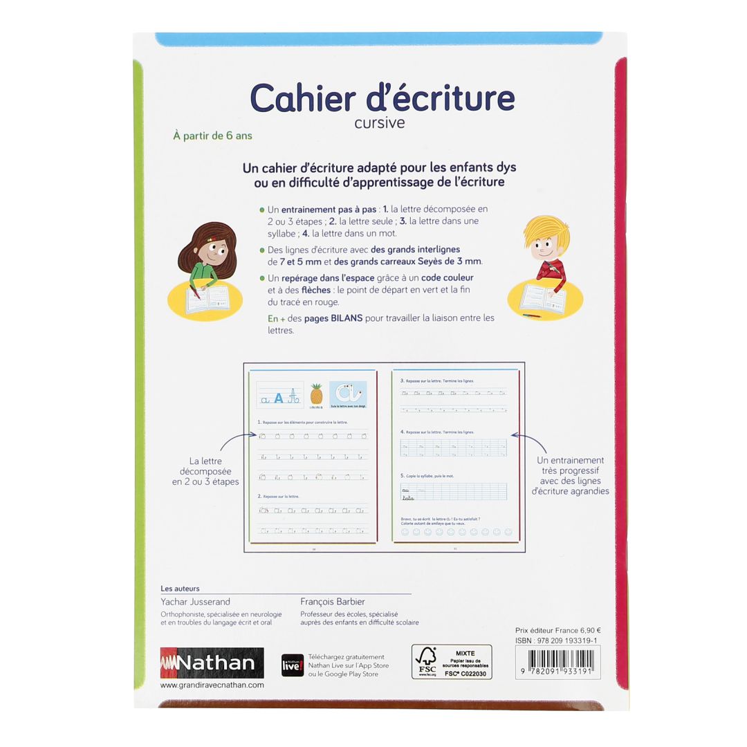 Cahier d'écriture cursive • Nature & Découvertes Suisse