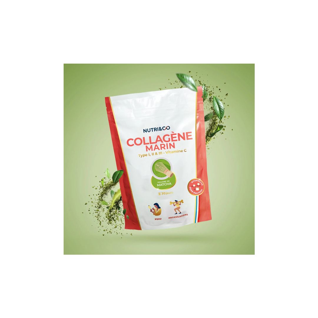 Collagène marin matcha et vitamine C beauté articulation anti-âge Nutri ...