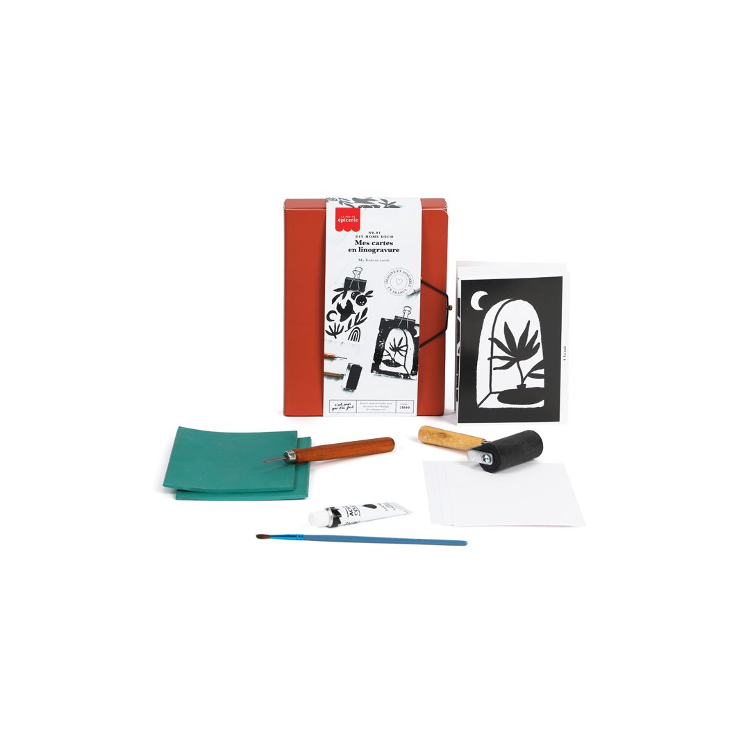 Kit mes cartes en linogravure • Nature & Découvertes Suisse