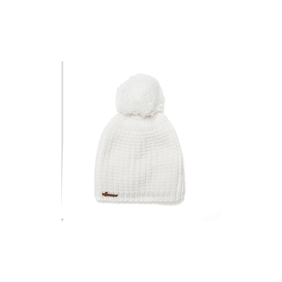 Bonnet blanc avec pompon éco-conçu • Nature & Découvertes Suisse