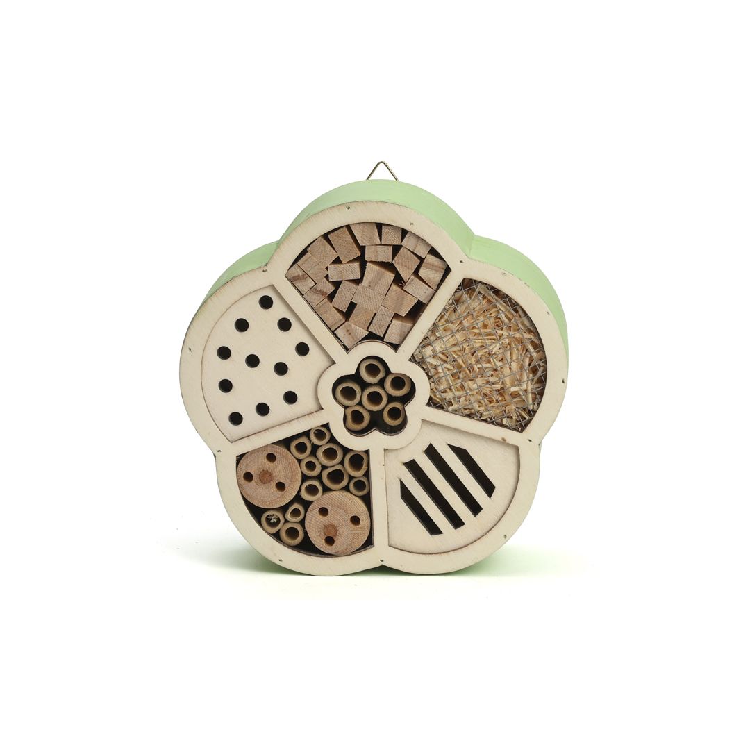 Hôtel à insectes artisanal fleur en bois de pin non traité certifié FSC ...